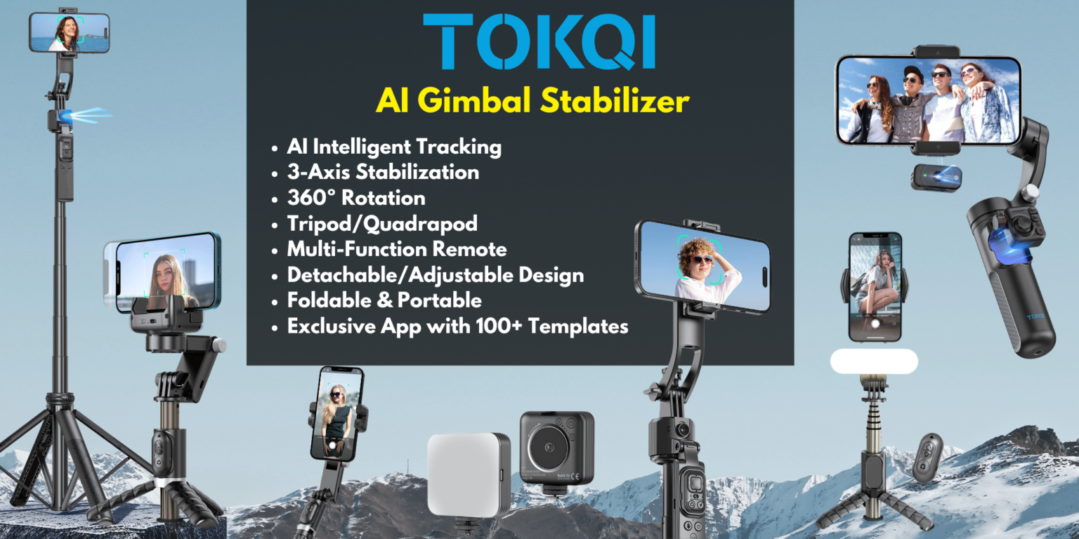 TOKQI | AI Face Tracking | Gimbal Stabilizer - Africaplus Direct ...